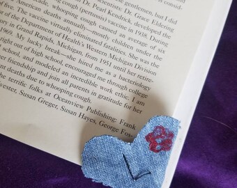 Denim bookmark | Etsy