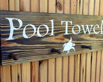 Wood towel rack | Etsy