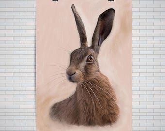 Hare print | Etsy