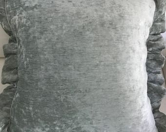 Velvet ruffle pillow | Etsy