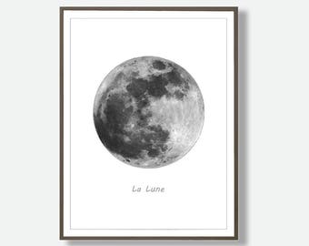 Moon print | Etsy