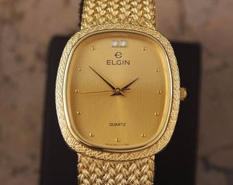 Elgin quartz watch | Etsy