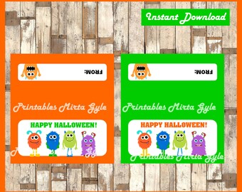 Make Your Own Monster Treat Bag Toppers Halloween Favor Tags