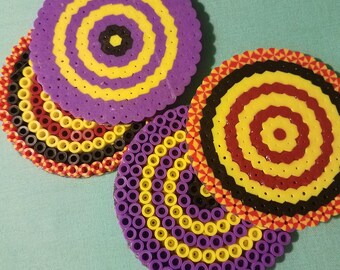 Perler bead coasters | Etsy