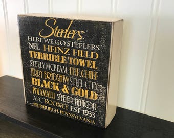 Steelers wood sign | Etsy