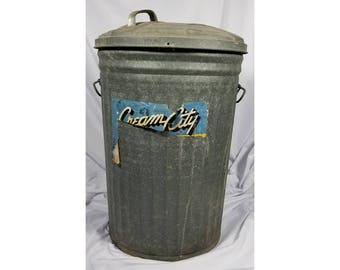 Vintage trash can | Etsy