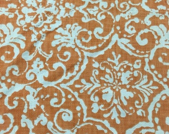 Orange linen fabric | Etsy
