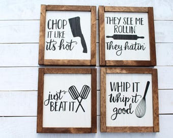 Kitchen pun signs | Etsy