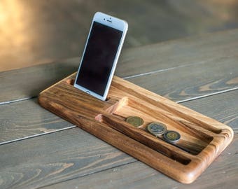 Wood phone stand | Etsy