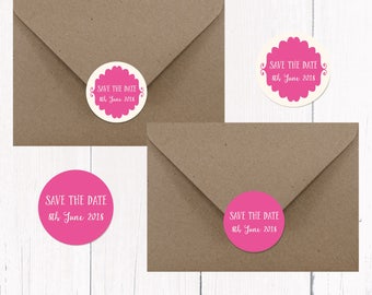 Save the date label | Etsy