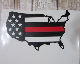 Thin red line decal | Etsy