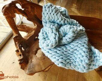 Hand knit blanket | Etsy