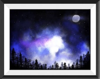Night sky painting | Etsy