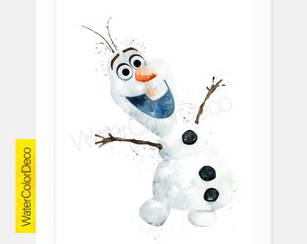 Olaf Print Olaf Watercolor Nursery Printable Art Frozen Poster