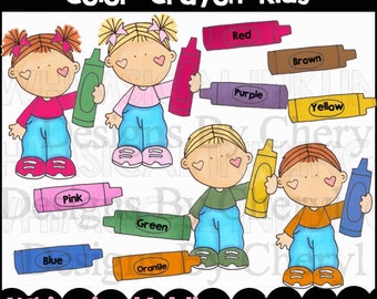 Crayons clipart | Etsy