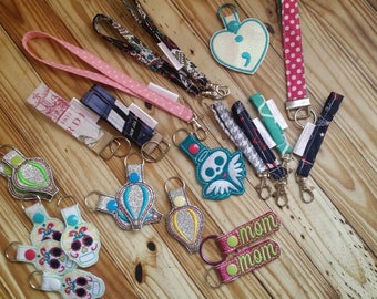 Embroidered keychain | Etsy