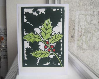 Linocut christmas | Etsy