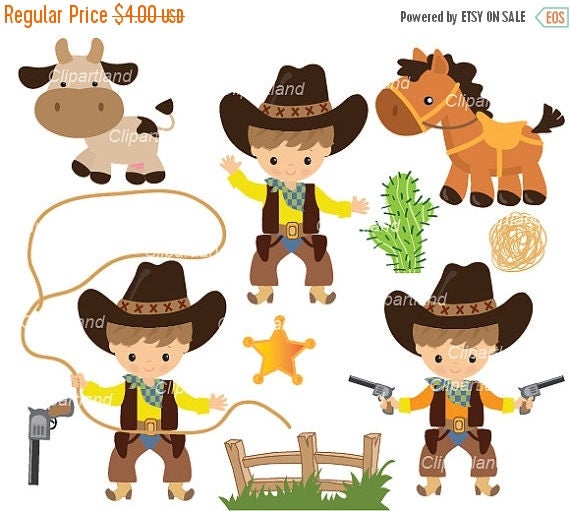 ON SALE INSTANT Download. Cowboy clip art. Ccb_9. Personal and