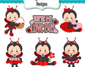 Love bug clipart | Etsy