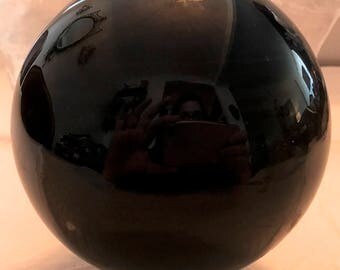 Obsidian sphere | Etsy