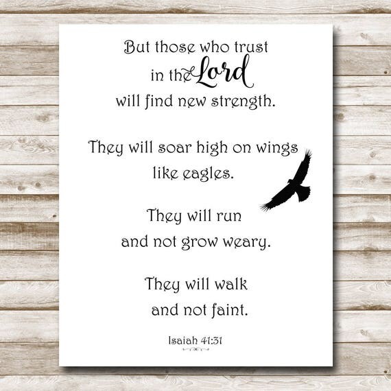 Isaiah 41 31 Woodland Printable Inspirational Art Cabin Decor