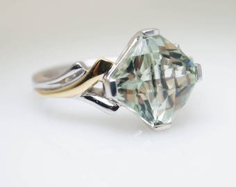 Prasiolite ring | Etsy