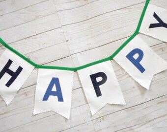 Happy birthday banner fabric | Etsy