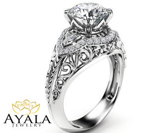 Ayala Jewelry Unique Engagement Ring Rose Gold by AyalaDiamonds