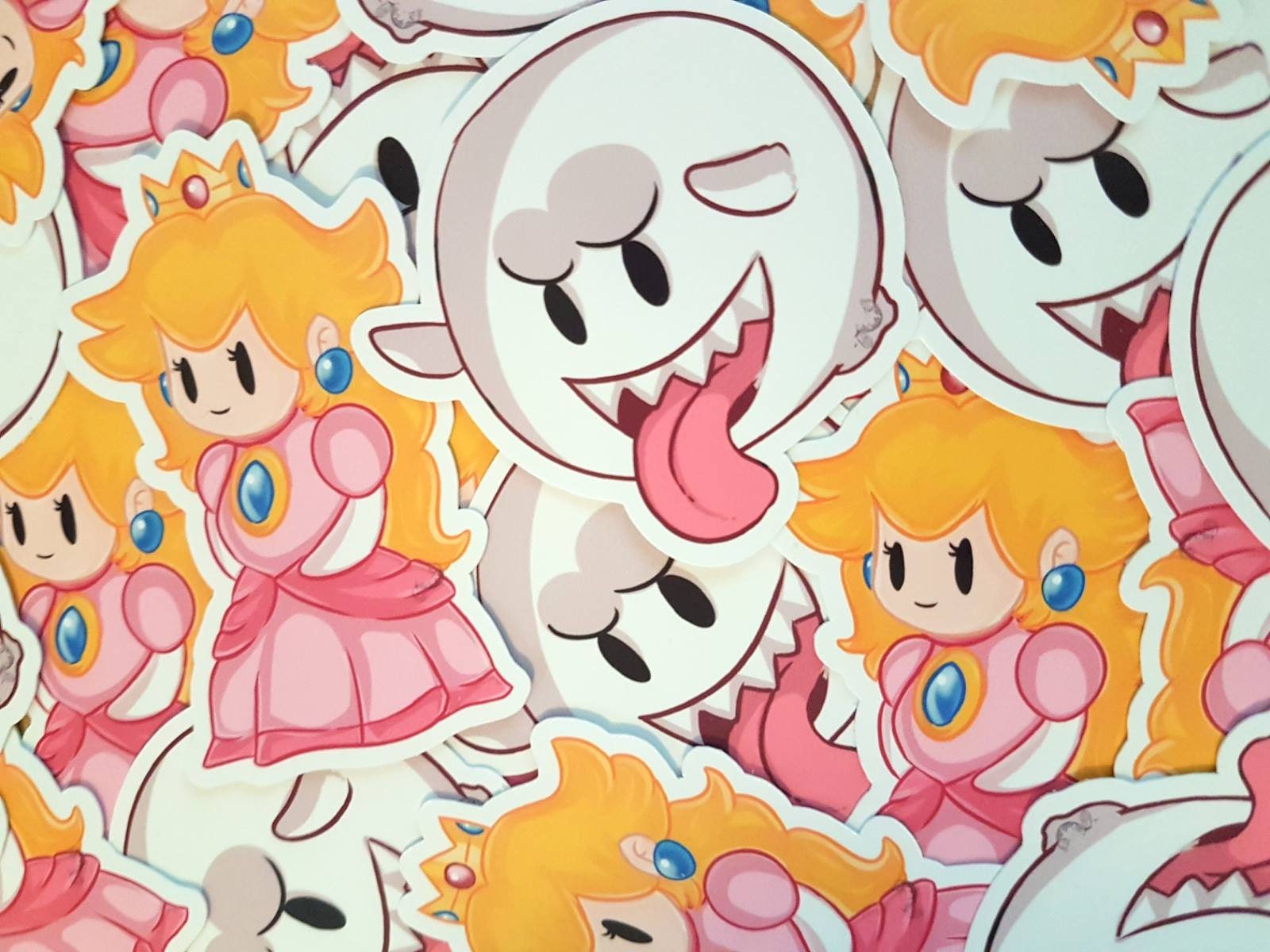 Super Mario Bros Princess Peach Boo Geeky Sticker Gift Nerd