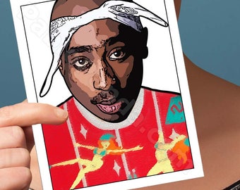 Tupac card | Etsy