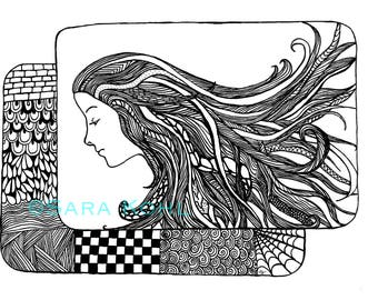 Zentangle hair | Etsy