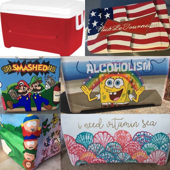 48 Quart Hand Painted Custom Cooler