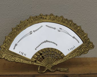 Vintage fan mirror | Etsy