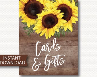 Sunflower gift card | Etsy