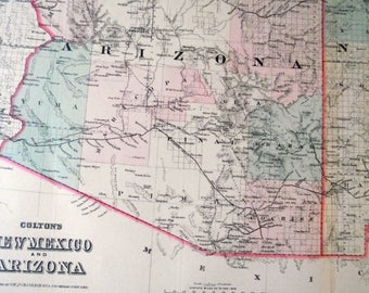 Antique map arizona | Etsy