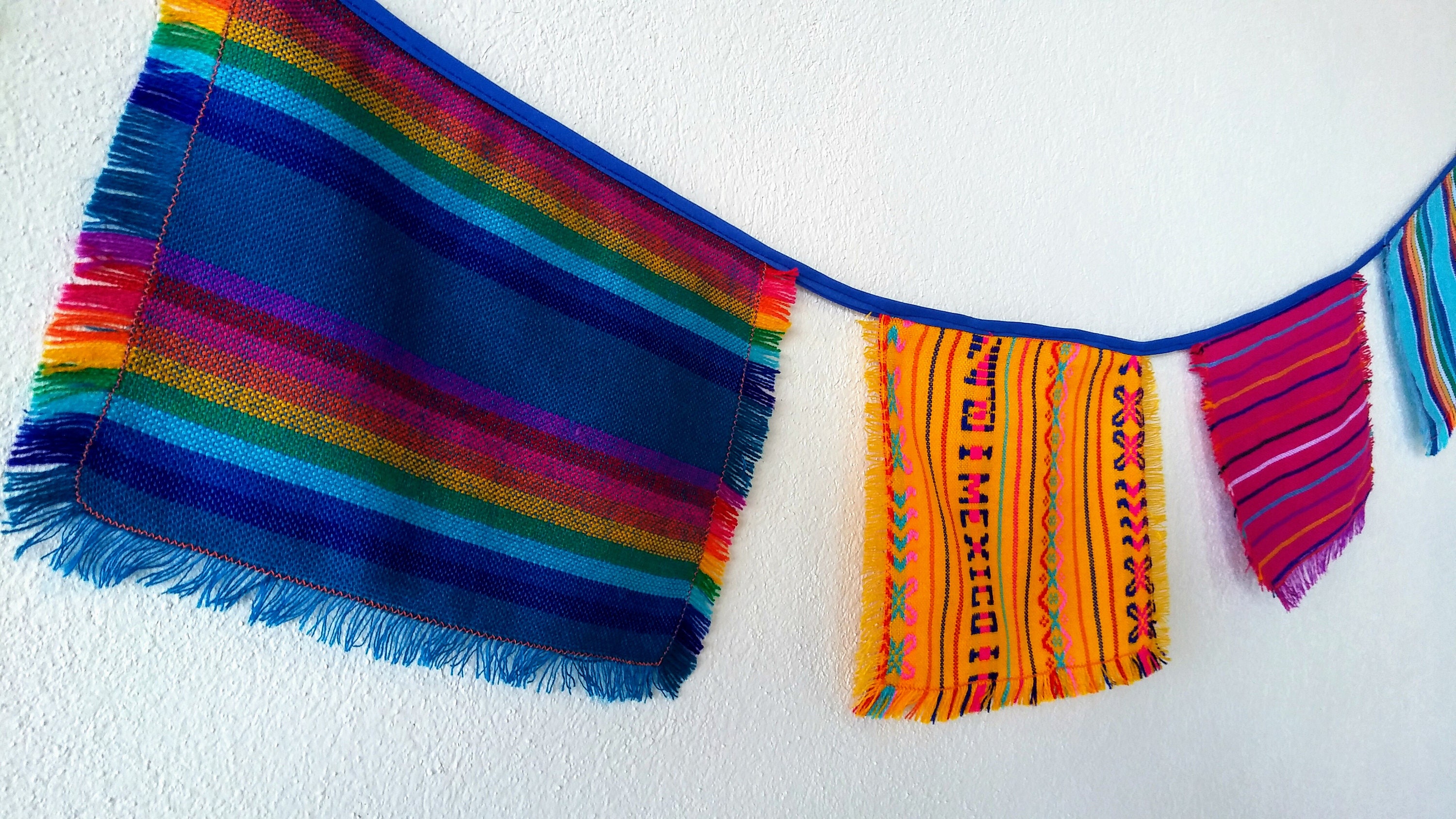 Mexican fabric banner Rebozo Serape Sarape Mexican party