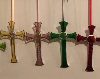 Stained glass cross | Etsy