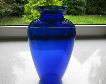 Cobalt blue vase | Etsy