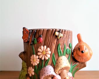 Tree stump planter | Etsy