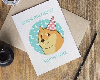 Doge birthday card | Etsy