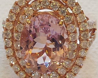 Pink morganite ring | Etsy