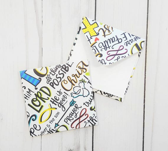 Christian Mini Envelopes Christian Note Cards Easter Note