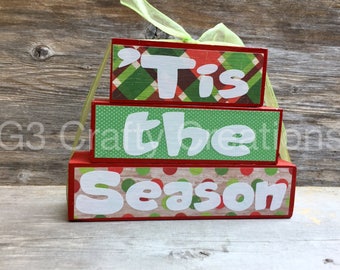 Christmas blocks | Etsy