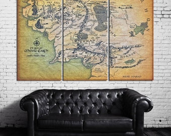 Middle earth map | Etsy