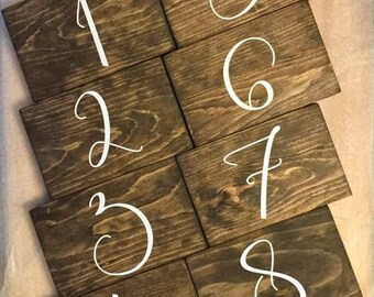 Wood table numbers | Etsy