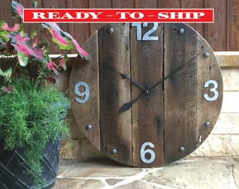 Rustic wall clock | Etsy
