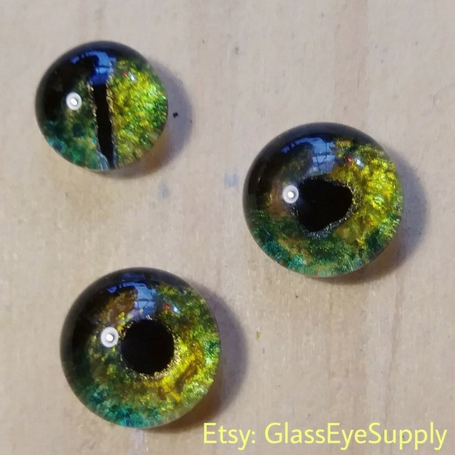 Kiln formed hand painted glass eyes high dome by GlassEyeSupply