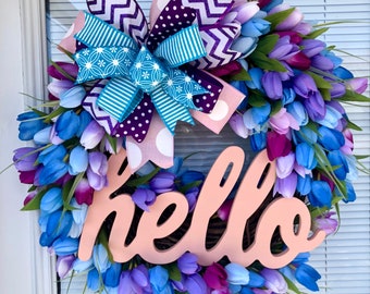 Hello wreath | Etsy