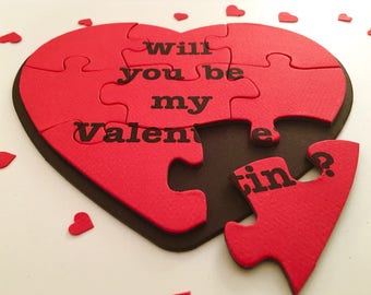 Heart shaped puzzle | Etsy