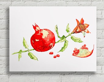 Pomegranate art | Etsy